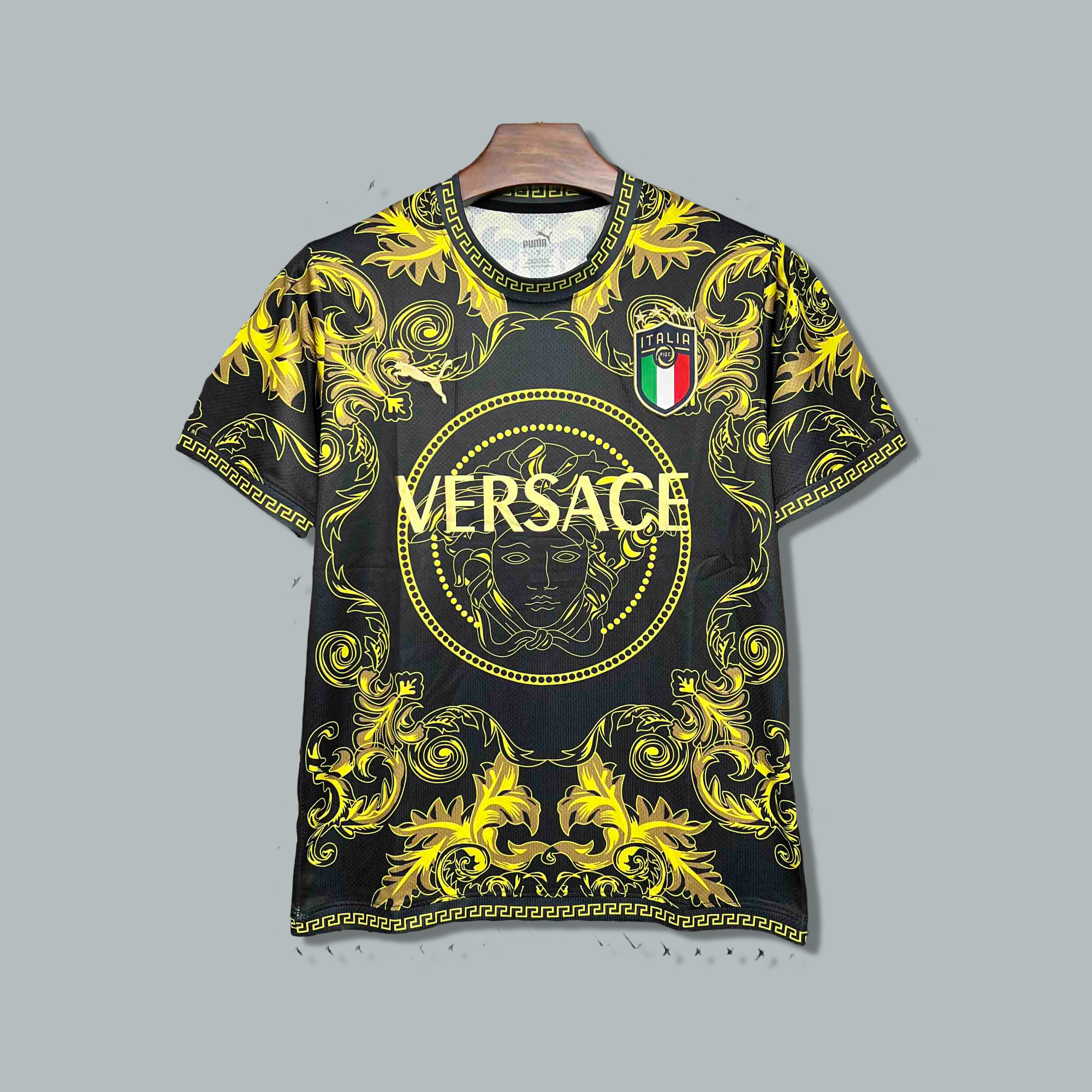 Italy 25/26 "Versace" Yellow Premium Kit – FootballRegal